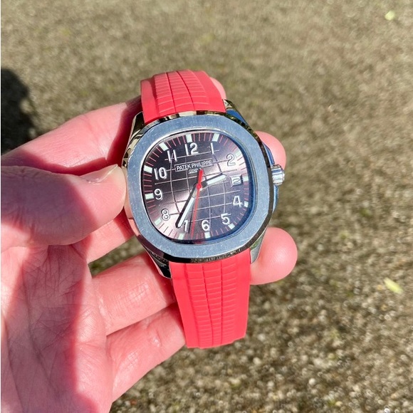 Accessories | Mens Classic Stainless Steel Watch With Red Watch Band ...